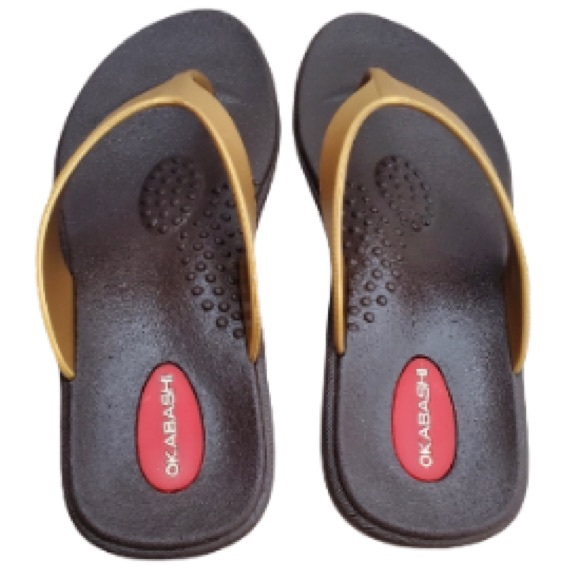 Okabashi | Shoes | Okabashi Womens Flip Flops Brown And Gold Size Ml89 ...